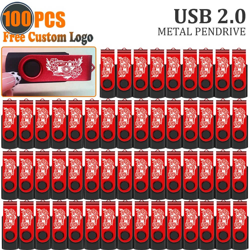 Free Custom 100PCS USB Flash Drive 128mb 4GB 8GB 16G Metal Pendrive ...