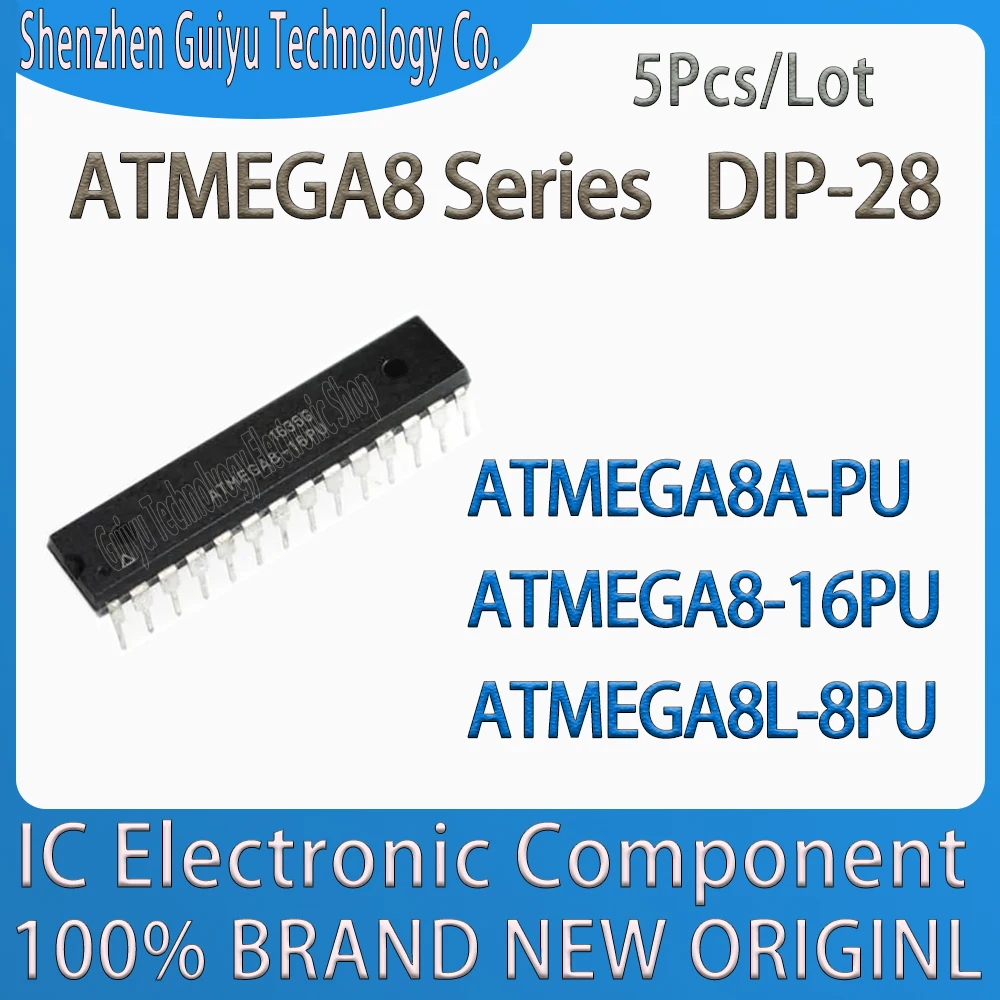 5pcs Lot Atmega8a Pu Atmega8 16pu Atmega8l 8pu Atmega8a Atmega8l Atmega8 Series Dip 28 Ic Chip 