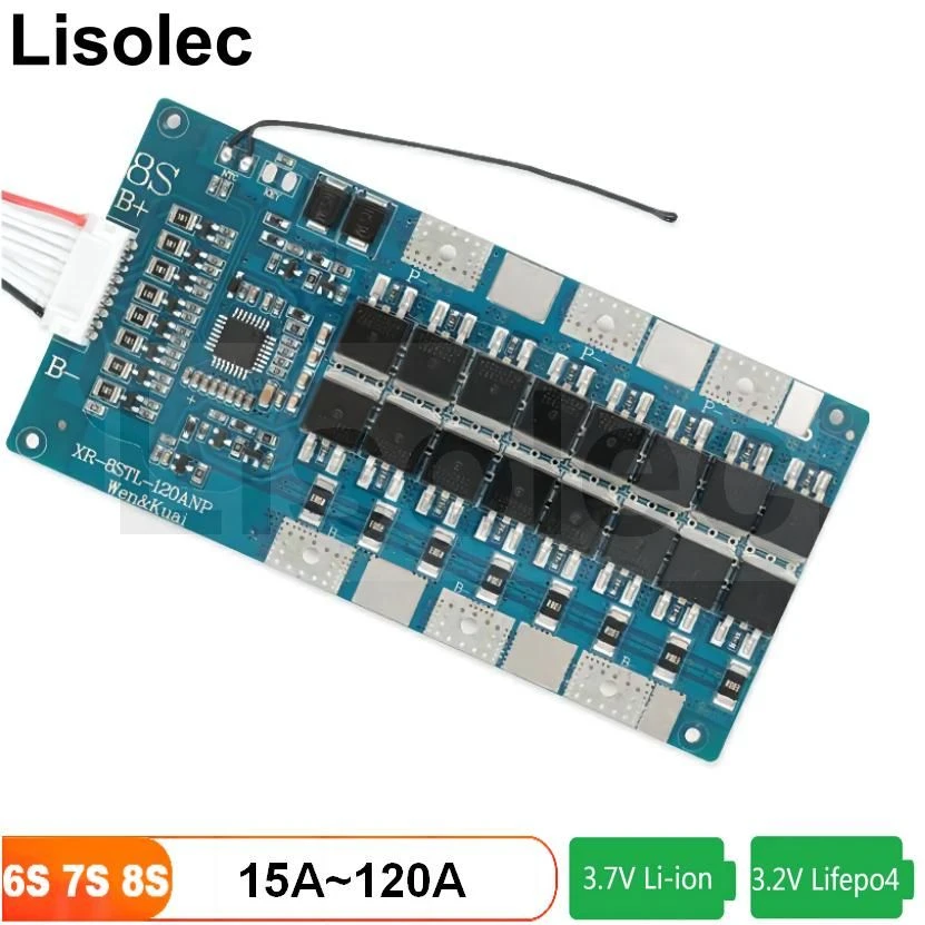 24v Bms With Balance Ntc Li-ion 6s 7s And Lifepo4 8s Protection Board ...