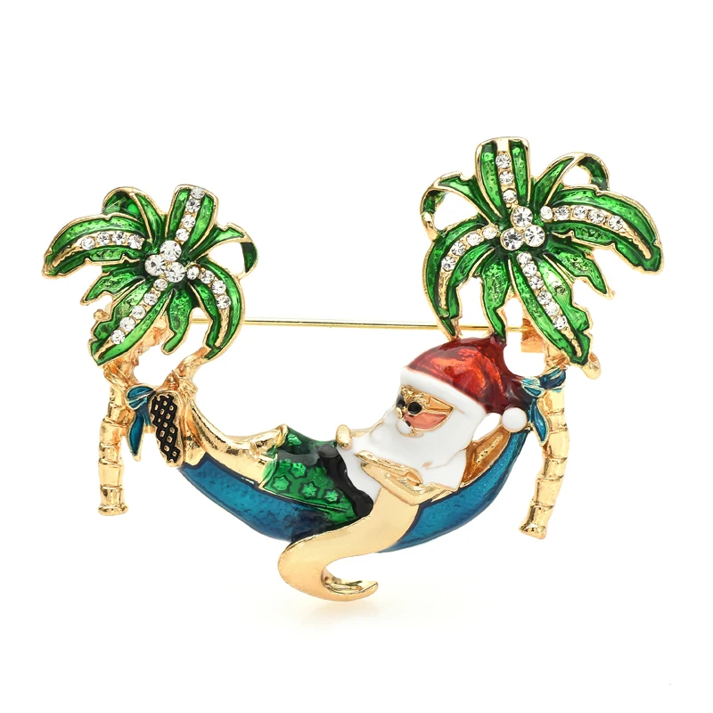 Wuli-baby-On-Vacation-Santa-Clause-Brooches-For-Women-Unisex-Enamel ...