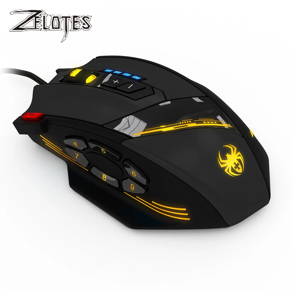 ZELOTES C-12 Wired Mouse USB Optical Gaming Mouse 12 Programmable ...