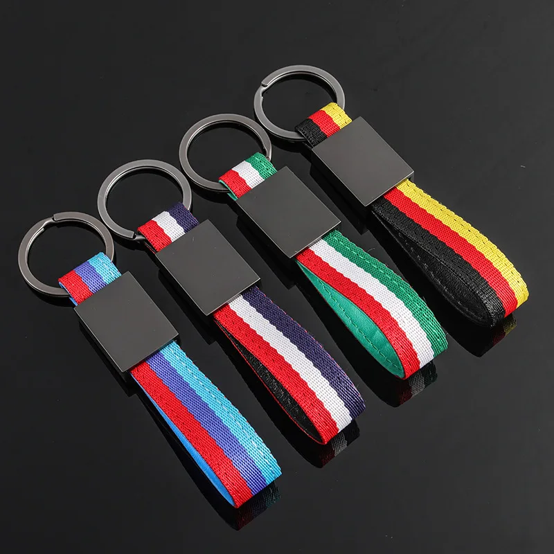 Three Colors Woven Belt Car Keychain Accessories High Quality Nylon Key ...