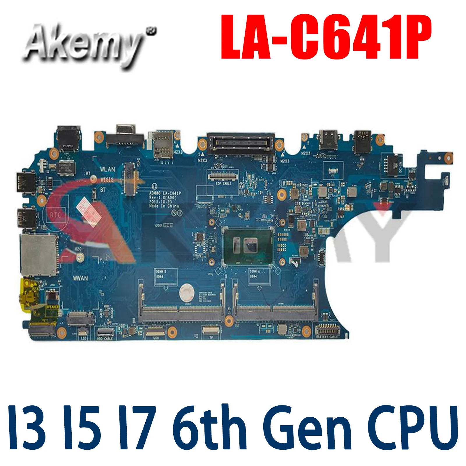 For DELL Latitude 5570 E5570 Laptop Motherboard I3 I5 I7 6th Gen CPU LA ...