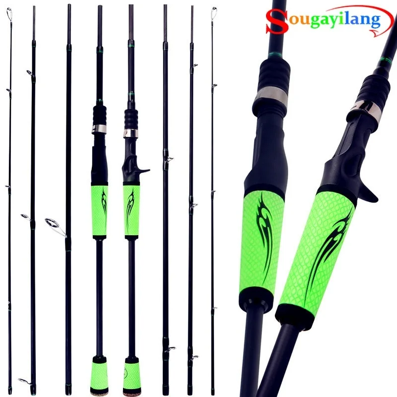 Sougayilang Fishing Rod 4 Section Casting Rod Spinning Rod Ultralight ...