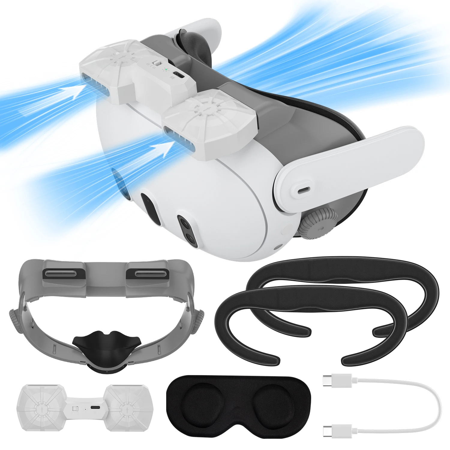 For-Meta-Quest-3-Air-Circulation-Face-Cover-With-Cooling-Fan-VR-Headset ...