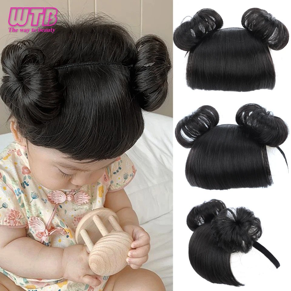 WTB-Kids-Hairband-Synthetic-Hair-Chignon-Newborn-Baby-Headwear-Fashion ...