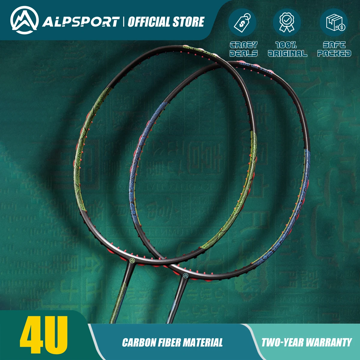 ALP-HL-4U-Badminton-Racket-Ultra-light-attacking-MAX-30-LBS-Imported ...