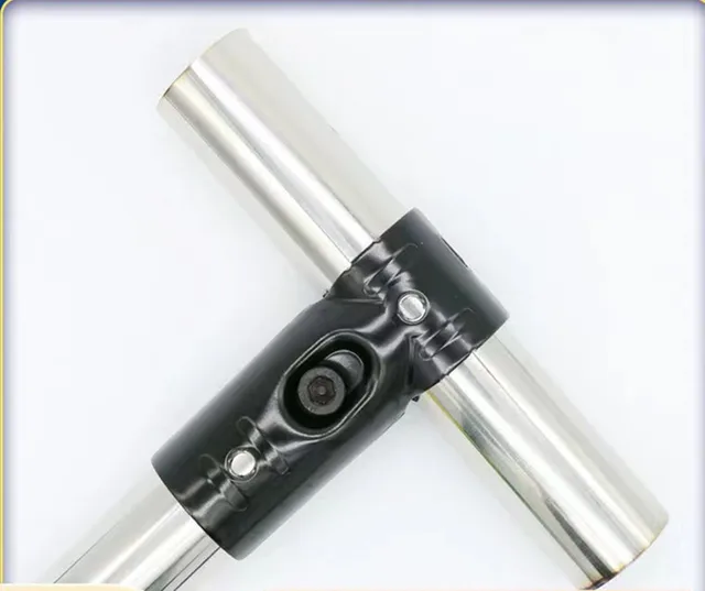 1 Pcs Round Pipe Connector Dual Port Connector Metal Lean Tube Pipe T ...