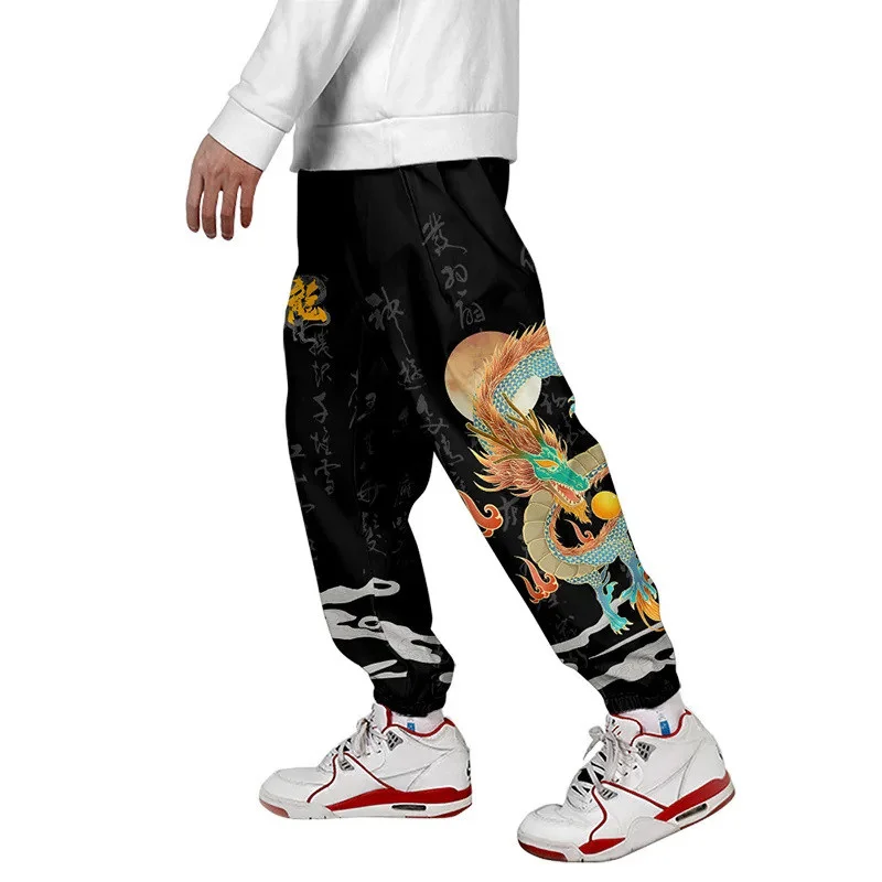 Personality-Men-Boys-Sweatpants-Chinese-Style-Dragon-Sweatpants-Spring ...