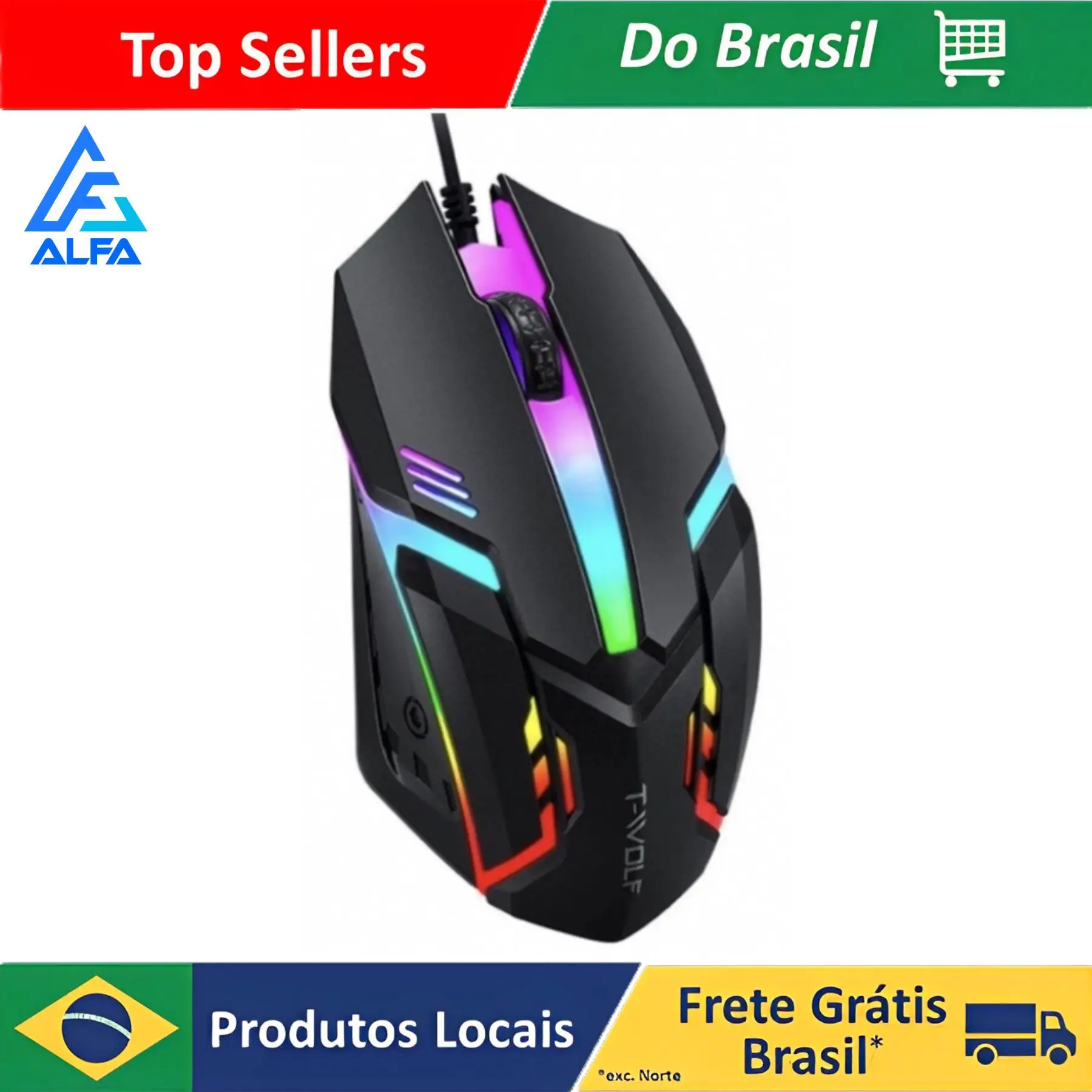 Alfa mouse gamer usb 3200dpi led rgb com fio JX M20| | - AliExpress