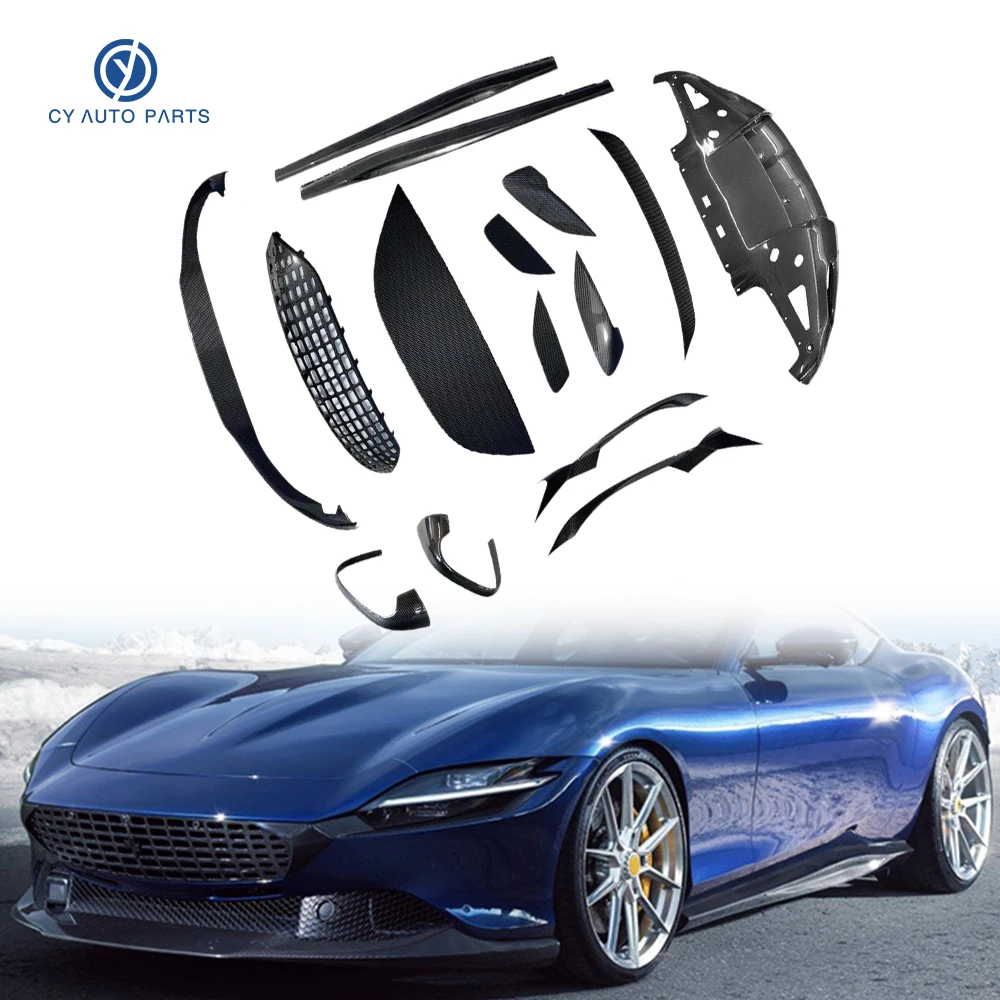 For-Ferrari-ROMA-body-Kit-Carbon-Fiber-Front-And-Rear-Bumper-Side-Skirt ...