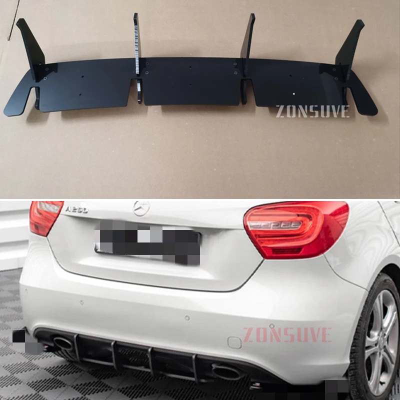 For-Mercede-Benz-A-Class-W176-2013-17-Year-Rear-Bumper-Diffuser-Spoiler ...