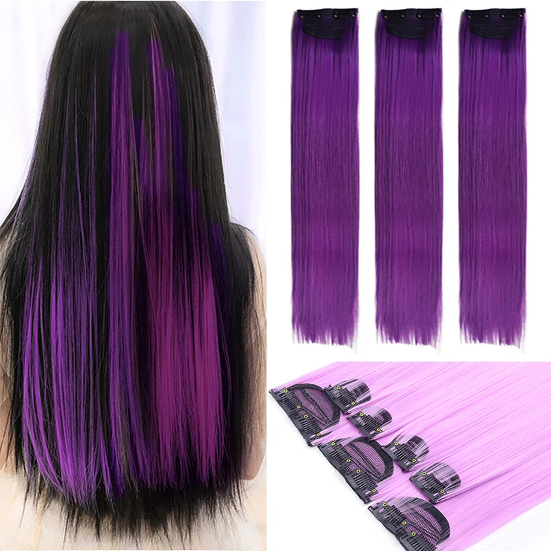 Synthetic-Colored-10-Clips-On-Hair-One-Piece-Extensions-Straight ...
