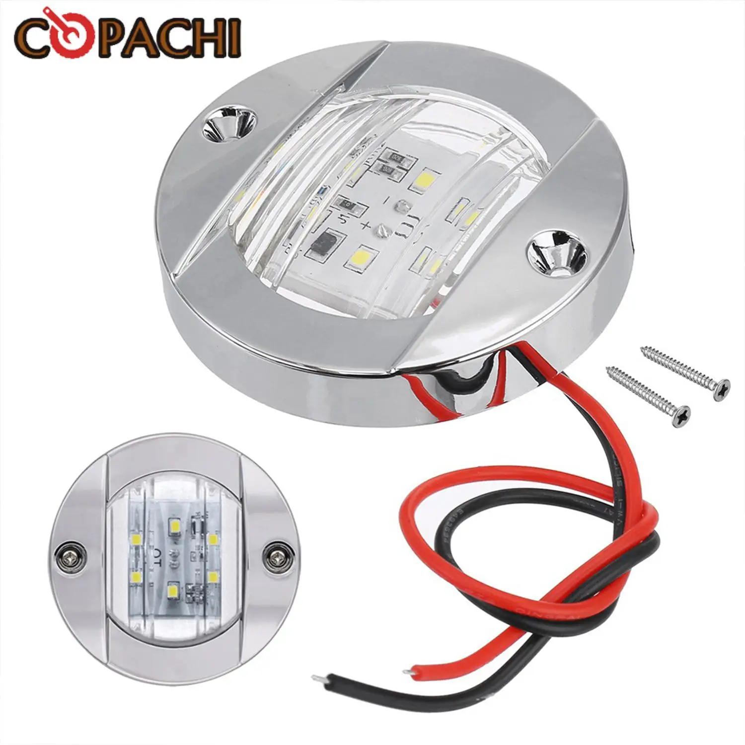 8Pcs-White-Marine-Boat-LED-Deck-Courtesy-Lights-Waterproof-Stern ...