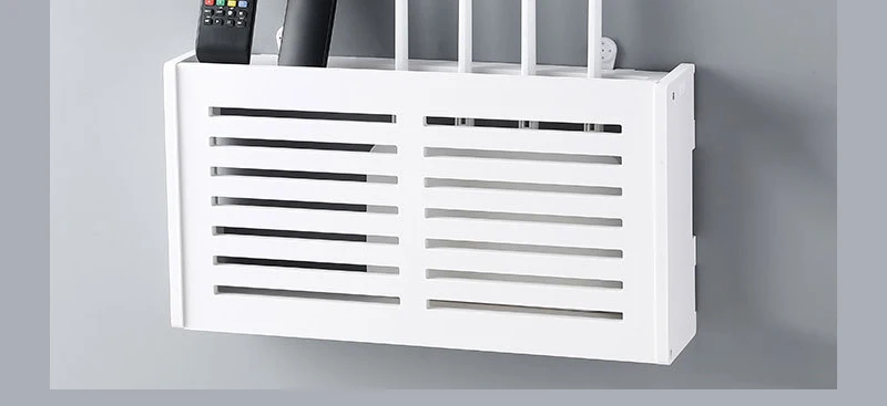 Dřevěná polička na wifi router s montáží na stěnu - ShoppinGo