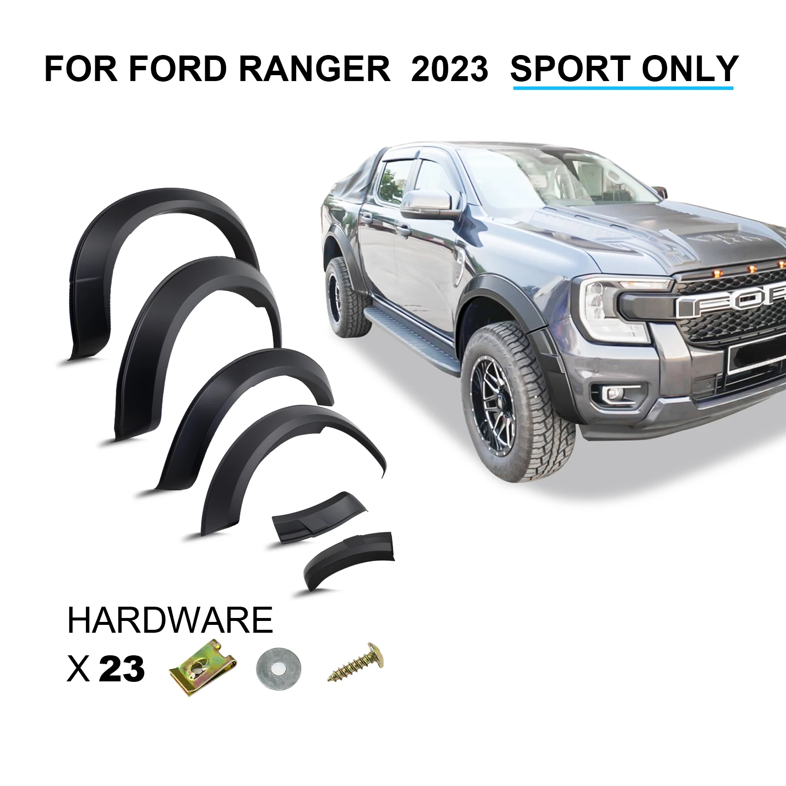 Fender Flares Wheel Arch Protector For Ford Ranger 2022 2023 NEXT-GEN ...