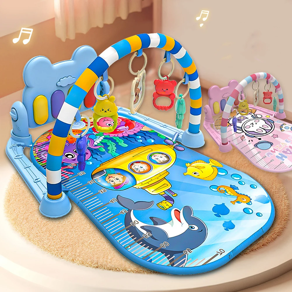 Baby-Tummy-Time-Play-Mat-With-Animal-Pendant-Baby-Kicking-Toy-Play ...