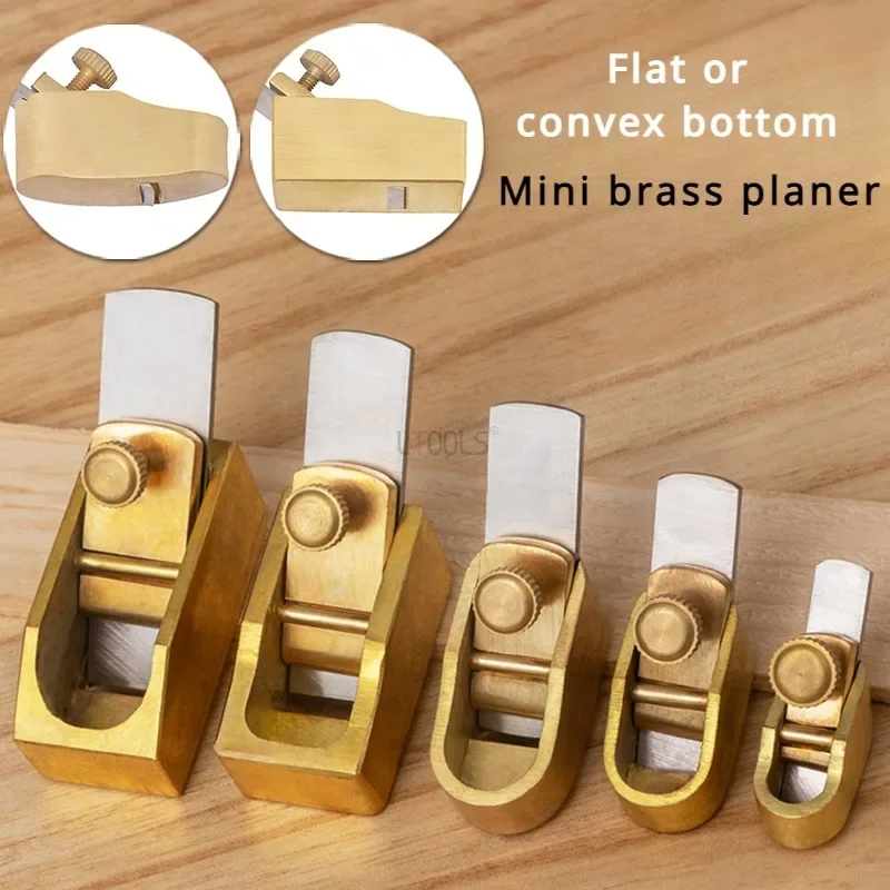 Mini-Brass-Planer-Flat-convex-Bottom-Hand-Plane-Carpentry-Fine-Trimming ...