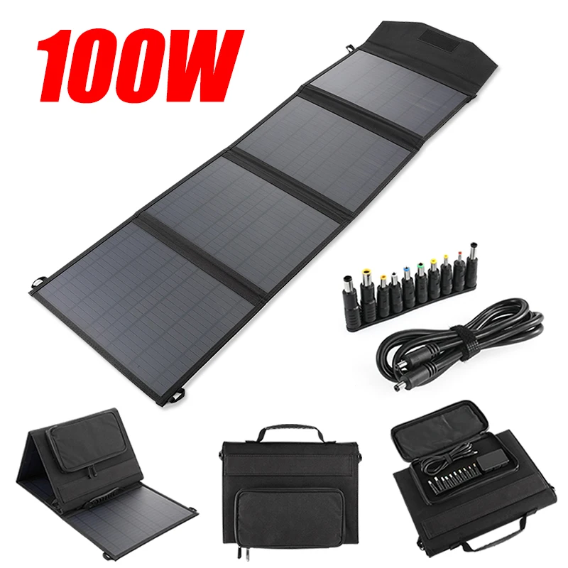 100W-Foldable-Solar-Panel-Portable-Solar-Battery-Charger-Dual-USB-DC ...