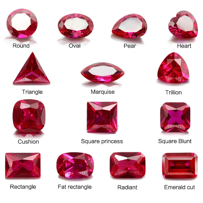 Various-Shapes-5-Red-Ruby-Stone-Round-Oval-Pear-square-Emera-Synthetic ...