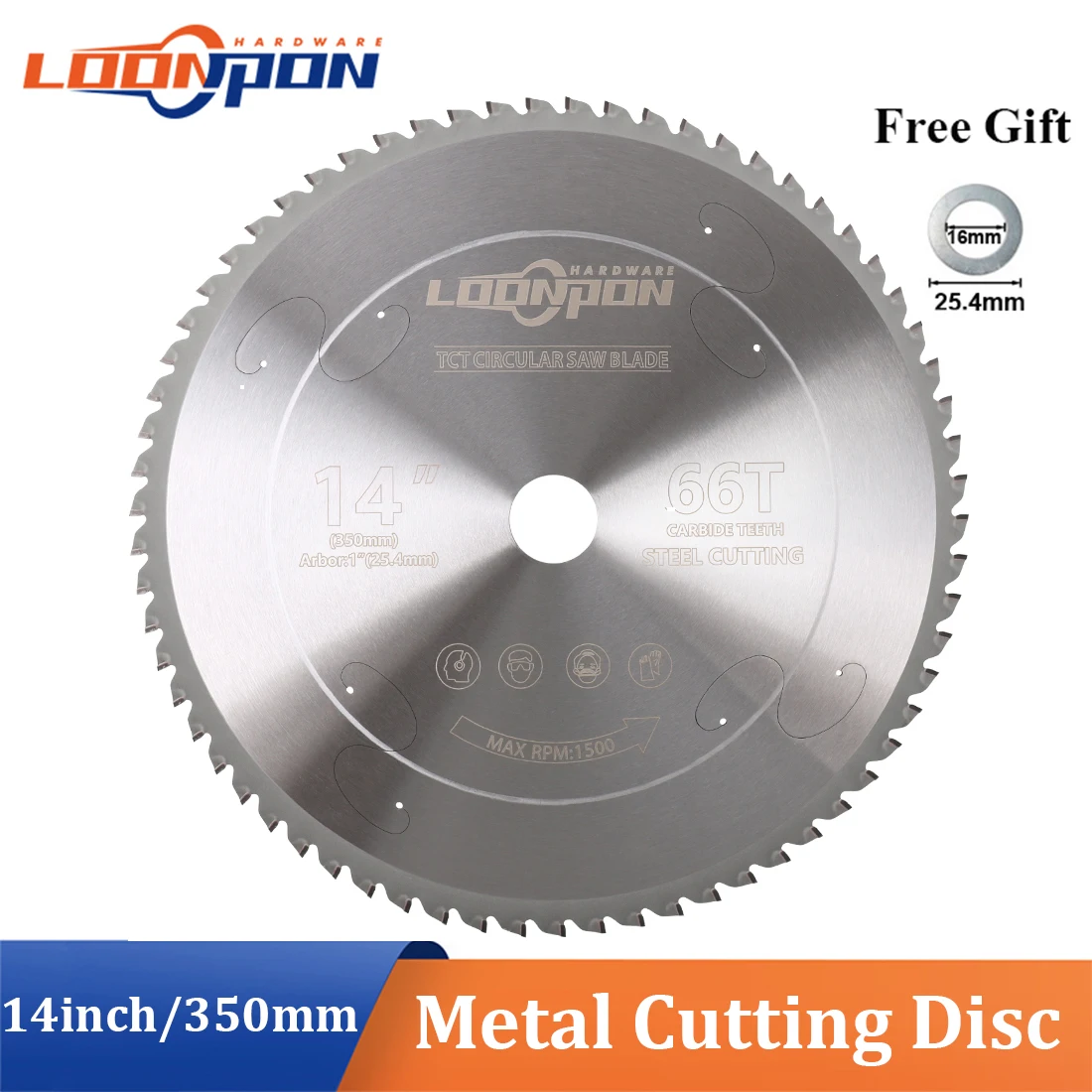Loonpon-14inch-Metal-Cutting-Disc-Blades-350x25-4mm-66T-Carbide ...