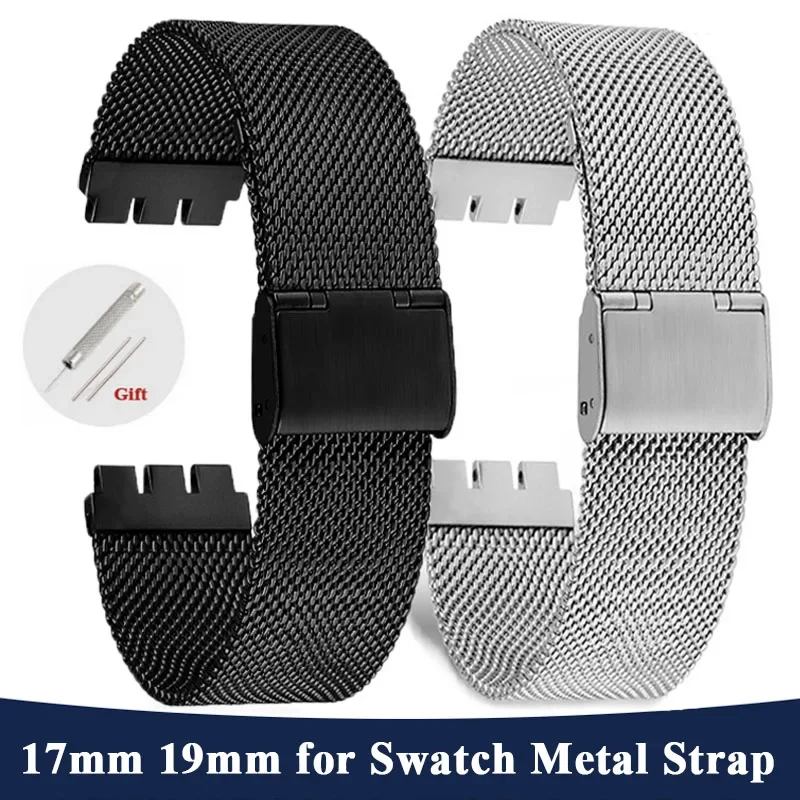17mm-19mm-20mm-Metal-Strap-for-Swatch-Replacement-Bracelet-Stainless ...