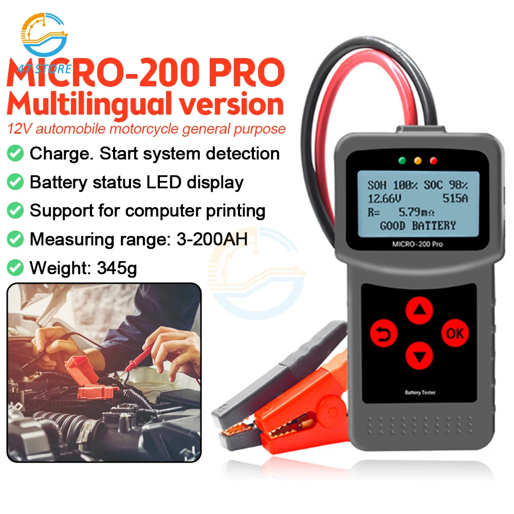 MICRO-200-PRO-12V-24V-Car-Battery-Tester-Digital-Battery-Capacity ...