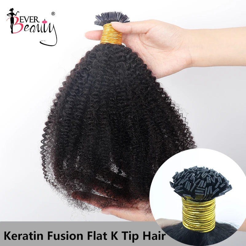 Afro-Kinky-Curly-Fusion-K-Tip-Hair-Extension-Human-Hair-Keratin-Flat ...