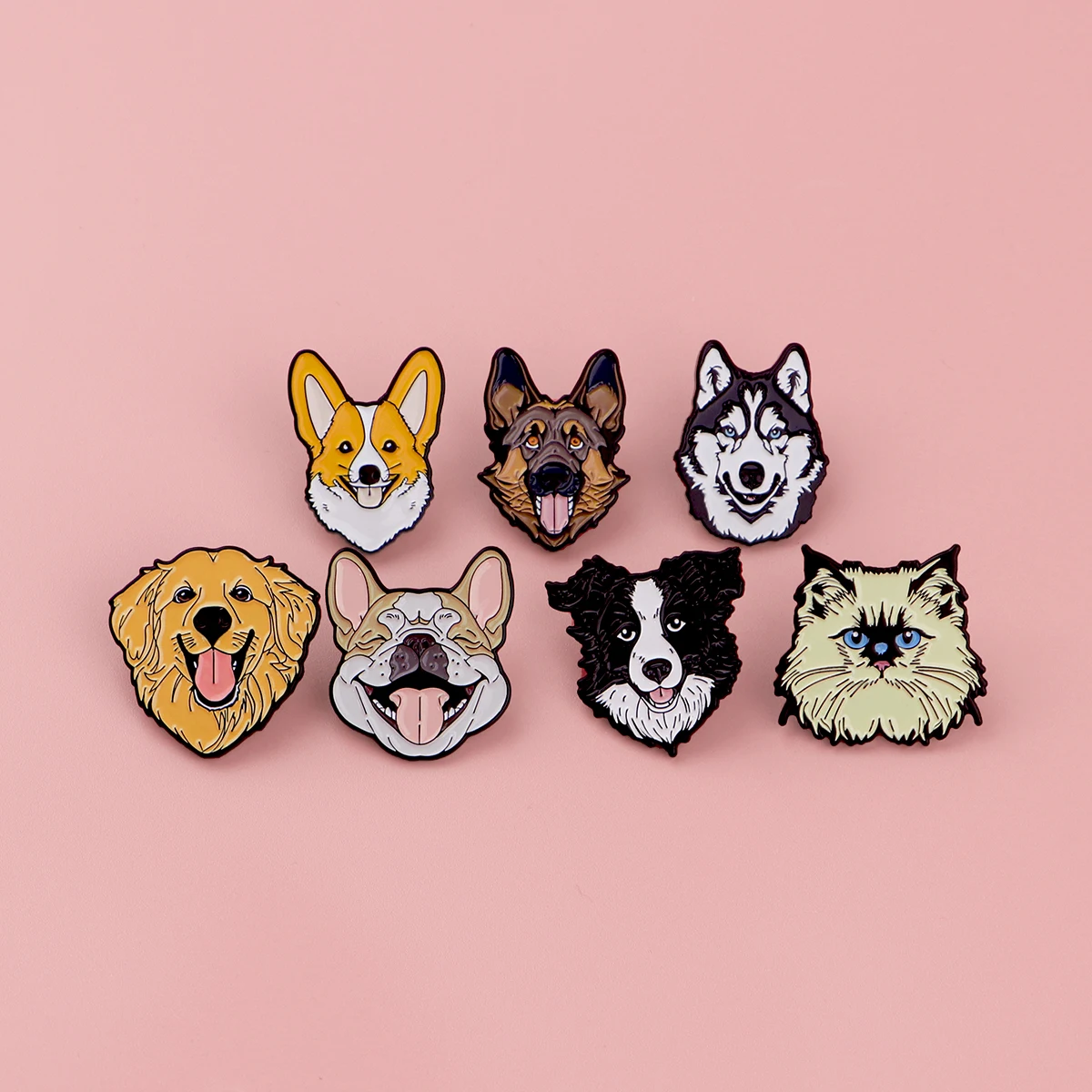 Pines-de-esmalte-de-perros-Kawaii-broche-de-dibujos-animados-Golden ...