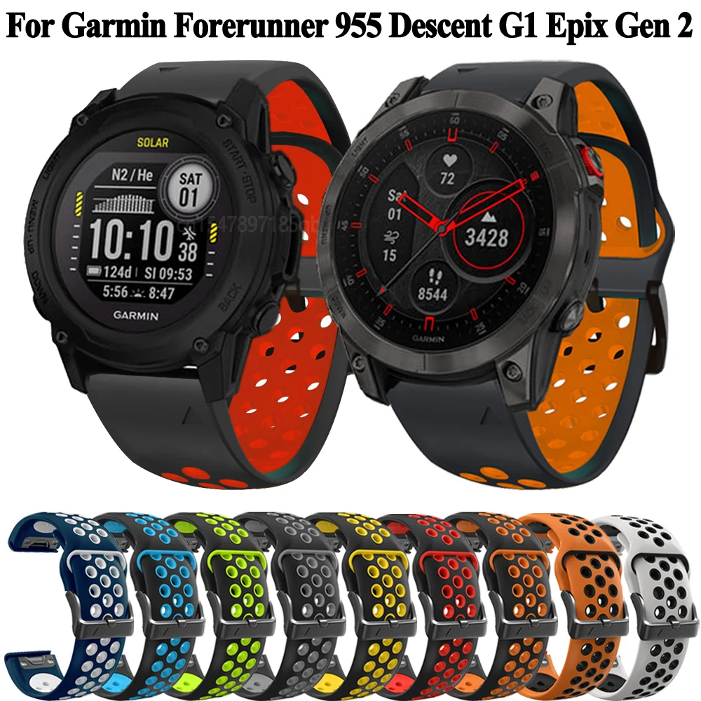 Quickfit-Breathable-Silicone-Strap-For-Garmin-Epix-Gen-2-Descent-G1 ...