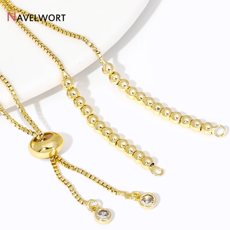 1-2-4Pcs-Lot-14K-Gold-Plated-Brass-Adjustable-Box-Chain-For-Bracelet ...