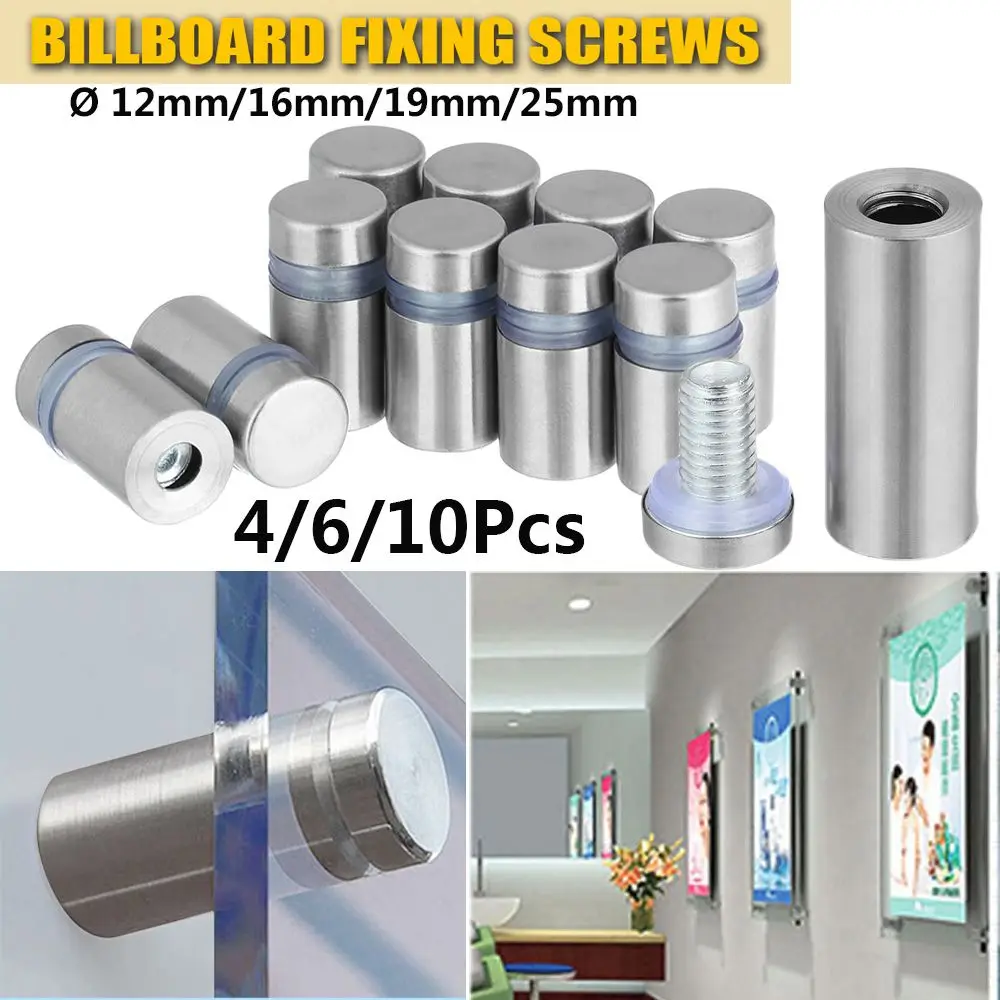 4PCS-Steel-Spacer-Holder-Glass-Fasteners-Advertisement-Standoffs-Pin ...