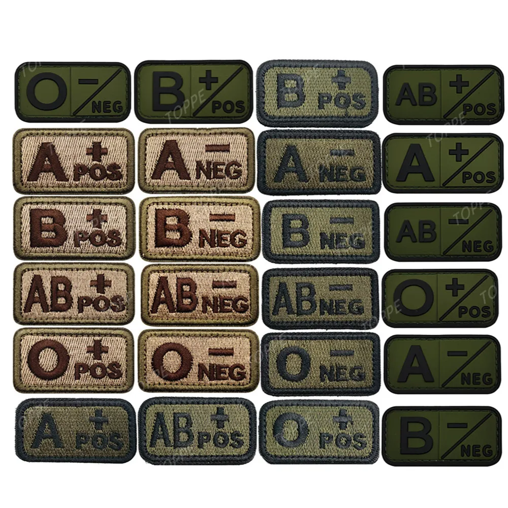 Blood-Type-Patches-Hook-Loop-Embroidery-Military-Tactics-Emblem-For ...