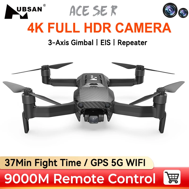 Hubsan ACE SE R GPS 드론, 전문가용 4K 드론, 카메라 3 축 짐벌, 9km FPV 장애물 회피, 전문가용 RC ...