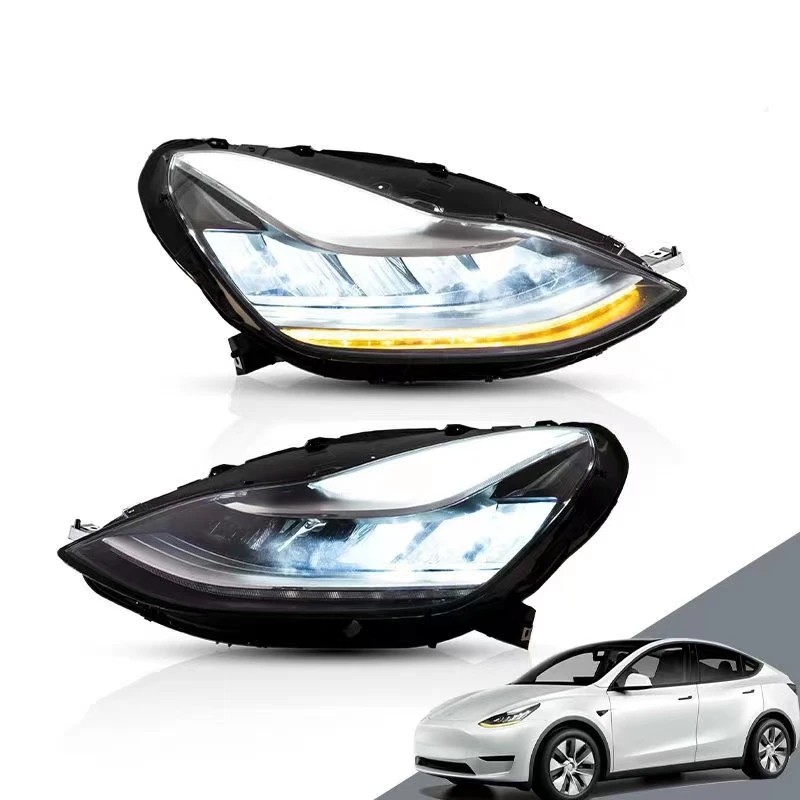 Head-Lamp-For-Tesla-Model-3-2017-2022-Headlights-Model3-DRL-Yellow-Turn ...