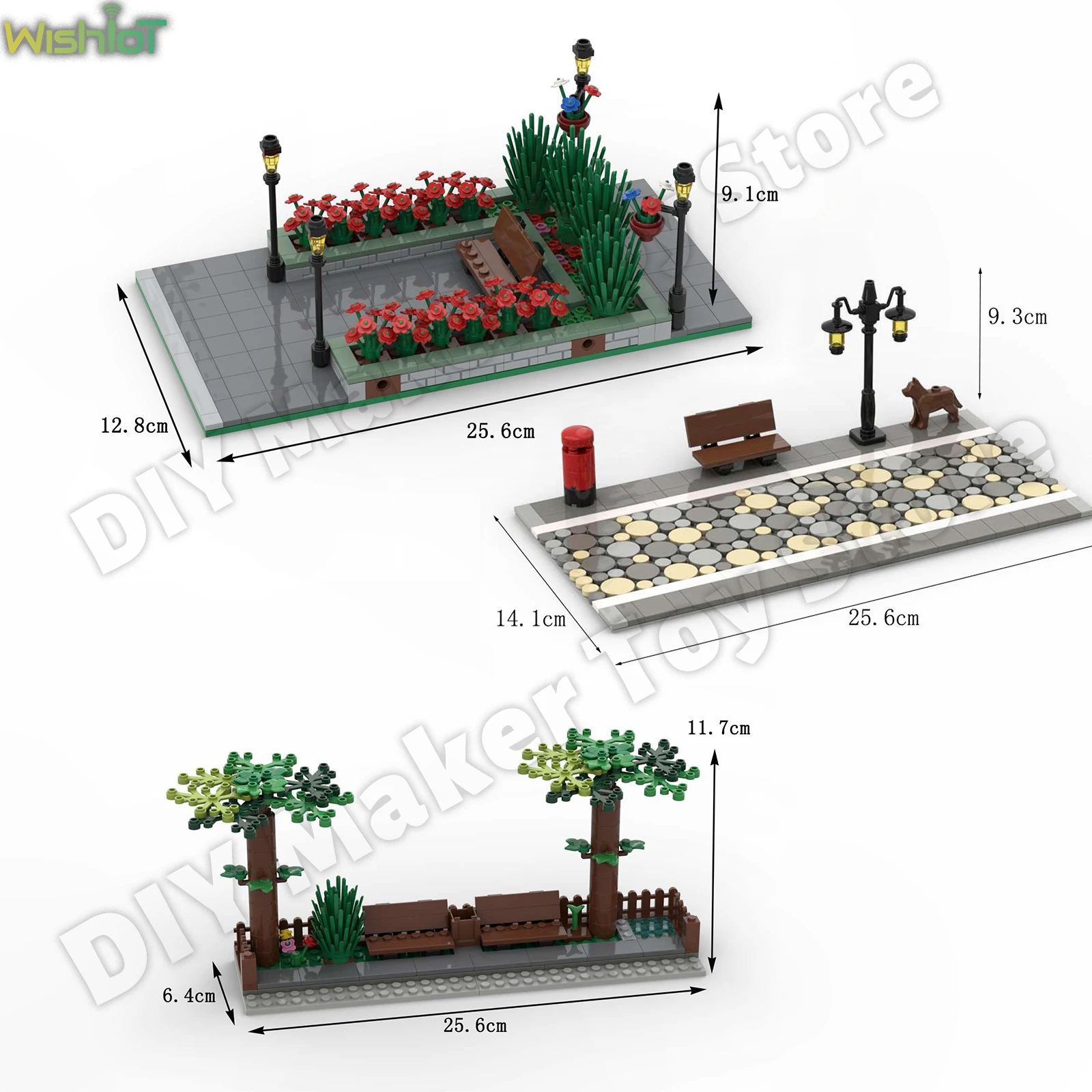 MOC City Urban Road Scenery Street View Building Blocks Park Corner ...