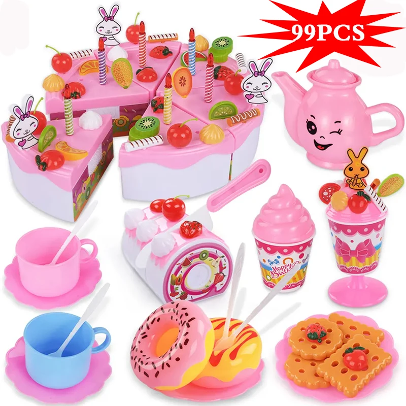99PCS-Creative-Cake-Toys-Set-DIY-Pretend-Play-Kitchen-Fruits-Decor ...