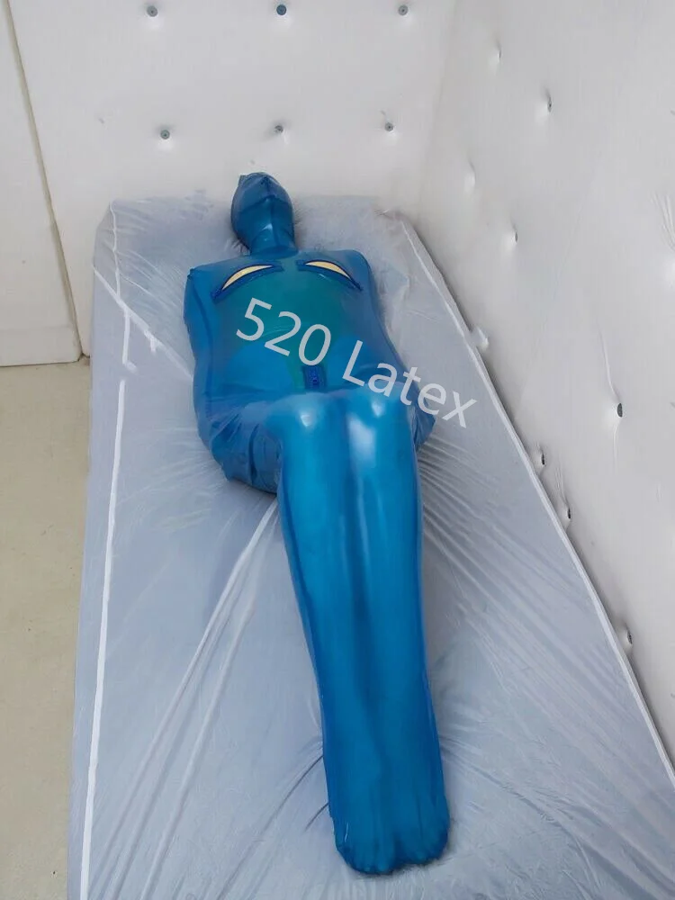 Latex Catsuit Sleep-sack Body bag Open Nose Chest And Crotch Zipper ...