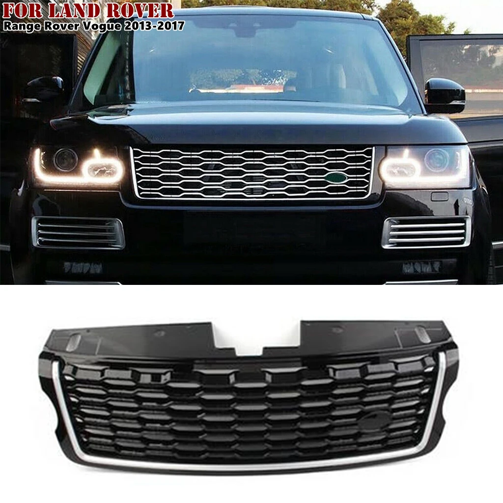 Glossy Black Car Front Bumper Grille For Land Rover Range Rover Vogue ...