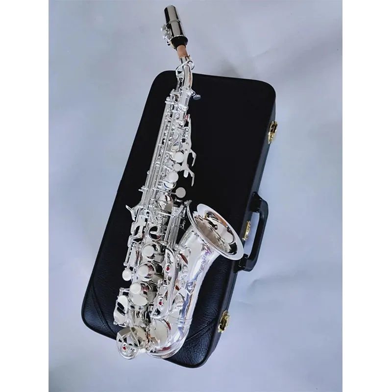 Soprano-Sax-S-901-Curved-Neck-Bb-Tune-Nickel-Silver-Brass-Soprano ...