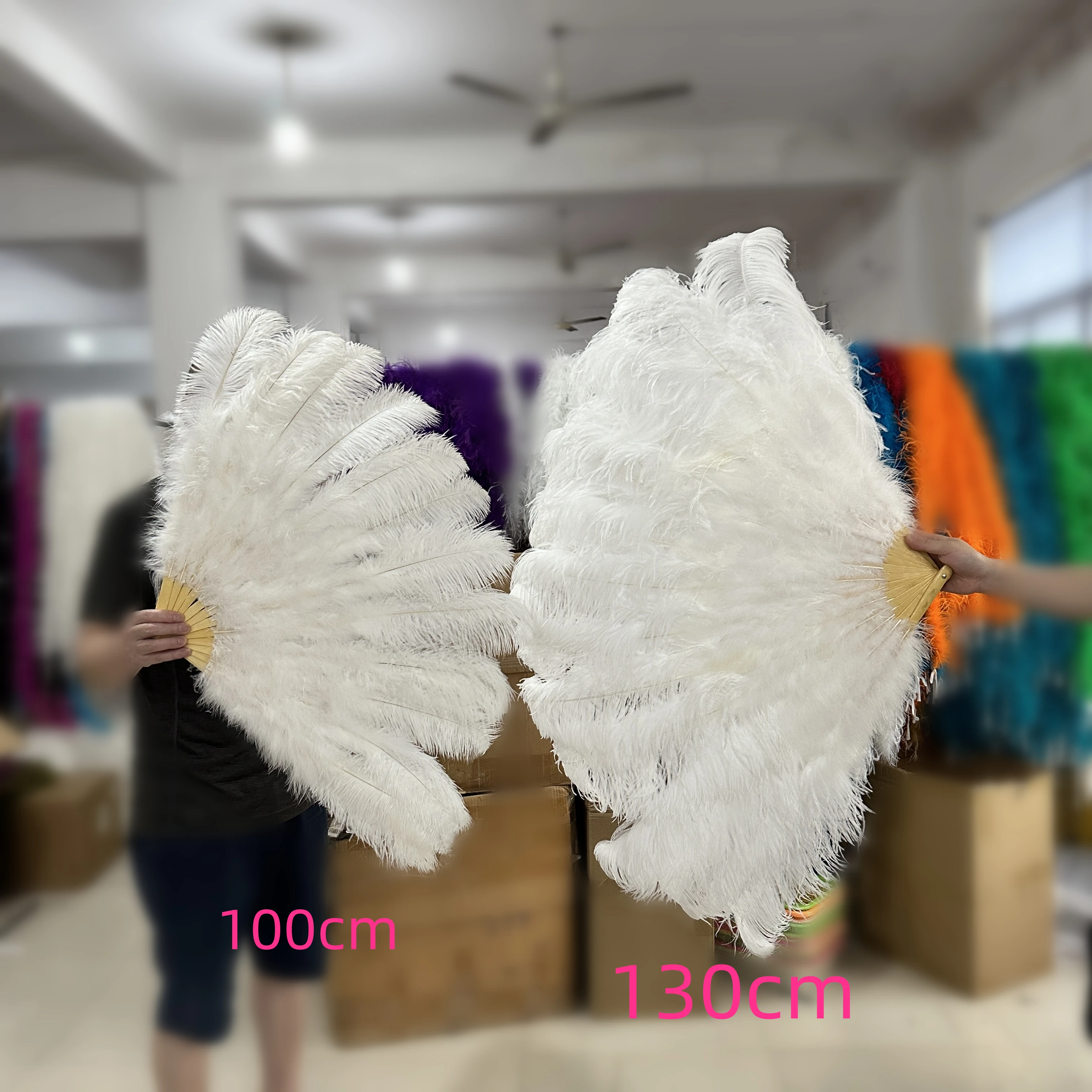 1-2PCS-Natural-Ostrich-Hand-Feather-Fans-for-Stage-Performance-Dancer ...