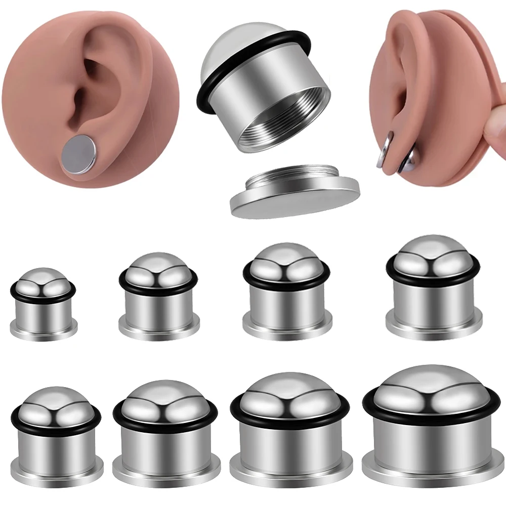 1PC-Stainless-Steel-Cylinder-Ear-Plugs-Solid-Hollow-Ear-Gauges-Expander ...