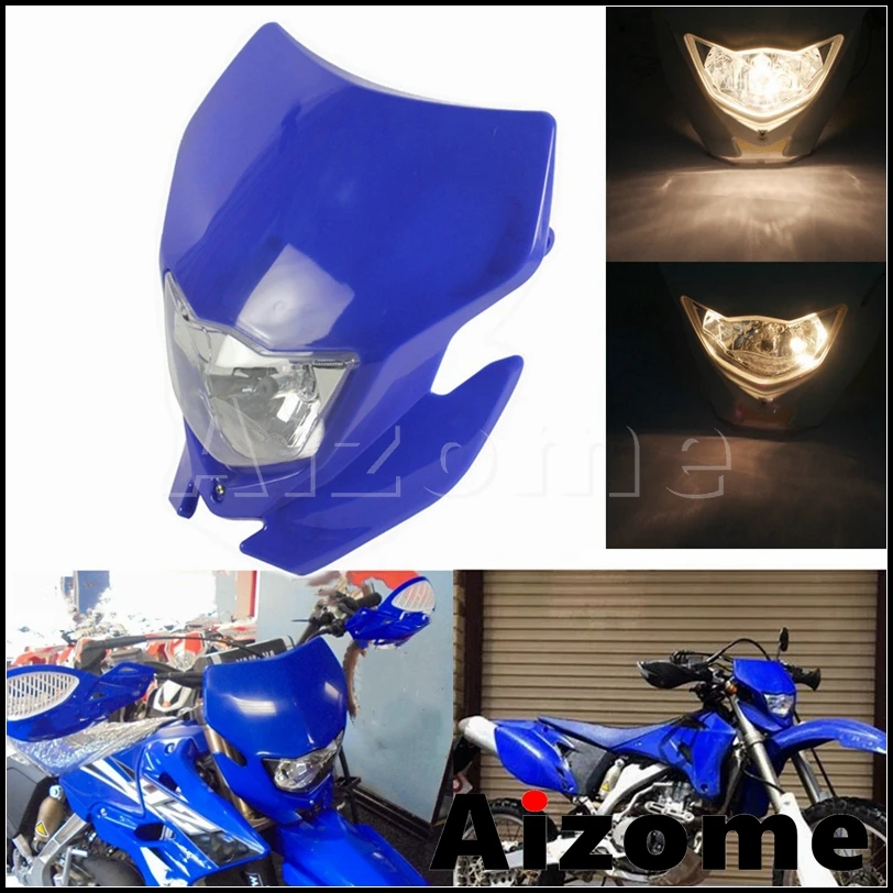 Dirt Bike Motocross Headlight Fairing Motorcycle Off Road Blue ...