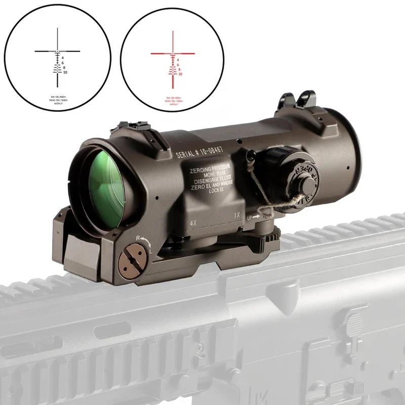 Tactical-DR-1x-4x-Wide-Angle-Fixed-Dual-Purpose-Rifle-Scope-Red ...