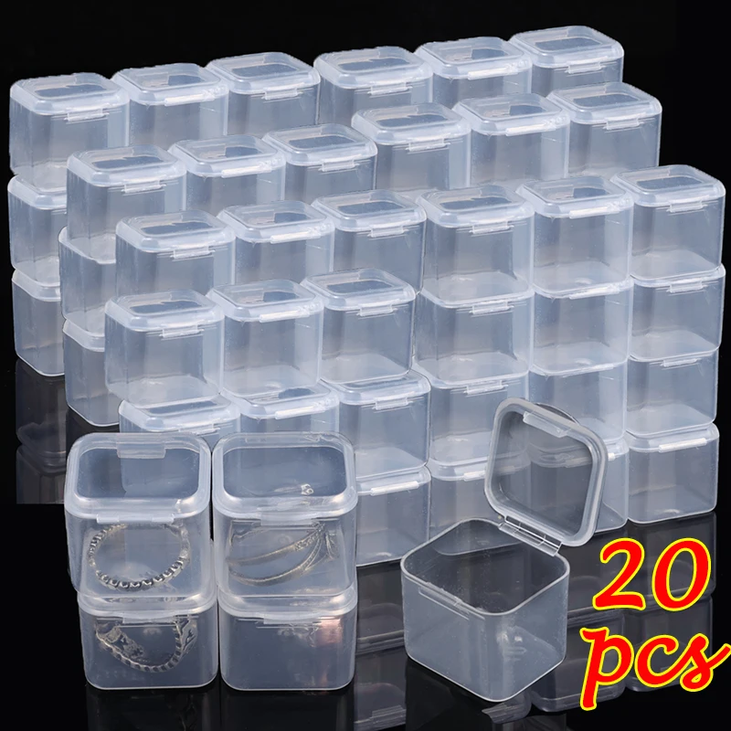 5-20Pcs-Mini-Storage-Box-Transparent-Square-Plastic-Packaging-Container ...