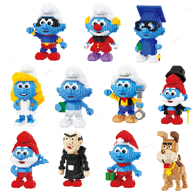 NEW-Disney-Cartoon-Anime-Smurfs-Mini-Blocks-Small-Building-Bricks ...