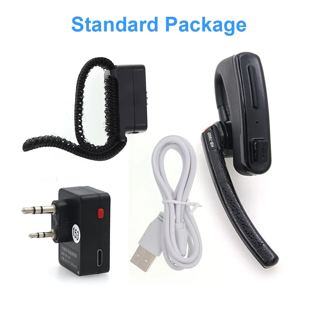 Walkie Talkie Bluetooth PTT Earpiece Wireless Headphone Headset for BaoFeng UV-82 UV-5R 888S Two ...