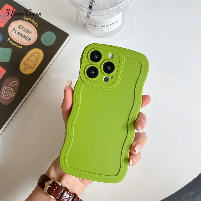 Solid-Color-Curly-Wave-Phone-Case-For-Xiaomi-Redmi-Note-7-8-Pro-Note-9 ...