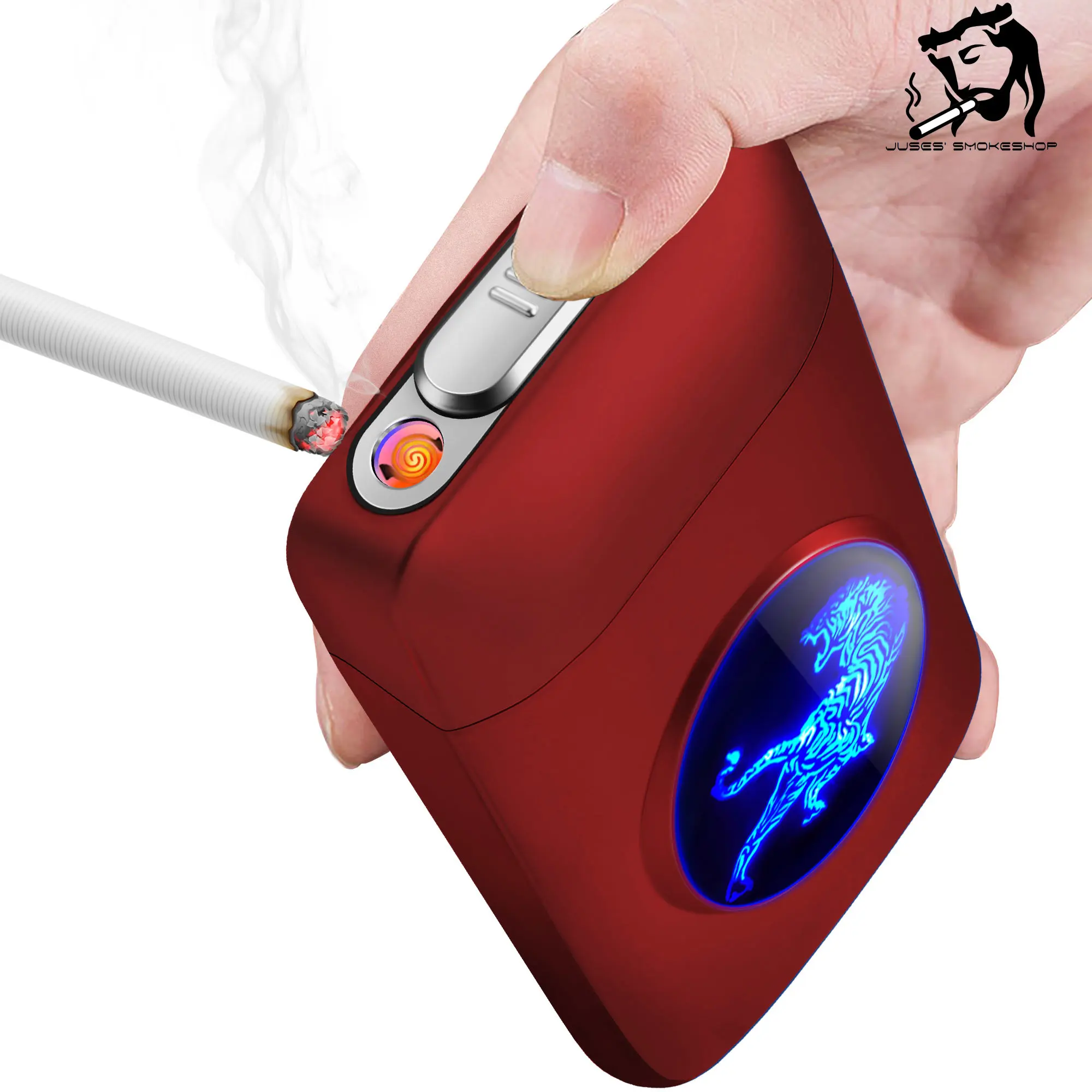 Cigarette-Case-Igniter-LED-Light-Screen-Usb-Rechargeable-Electric ...
