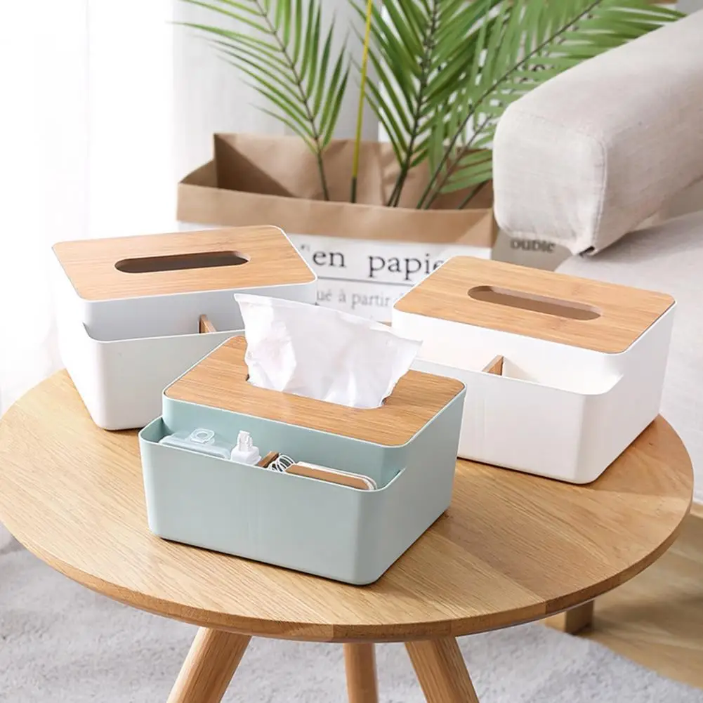 Desktop Tissue Box Paper Box Grid Design with Lid PP for Home ...
